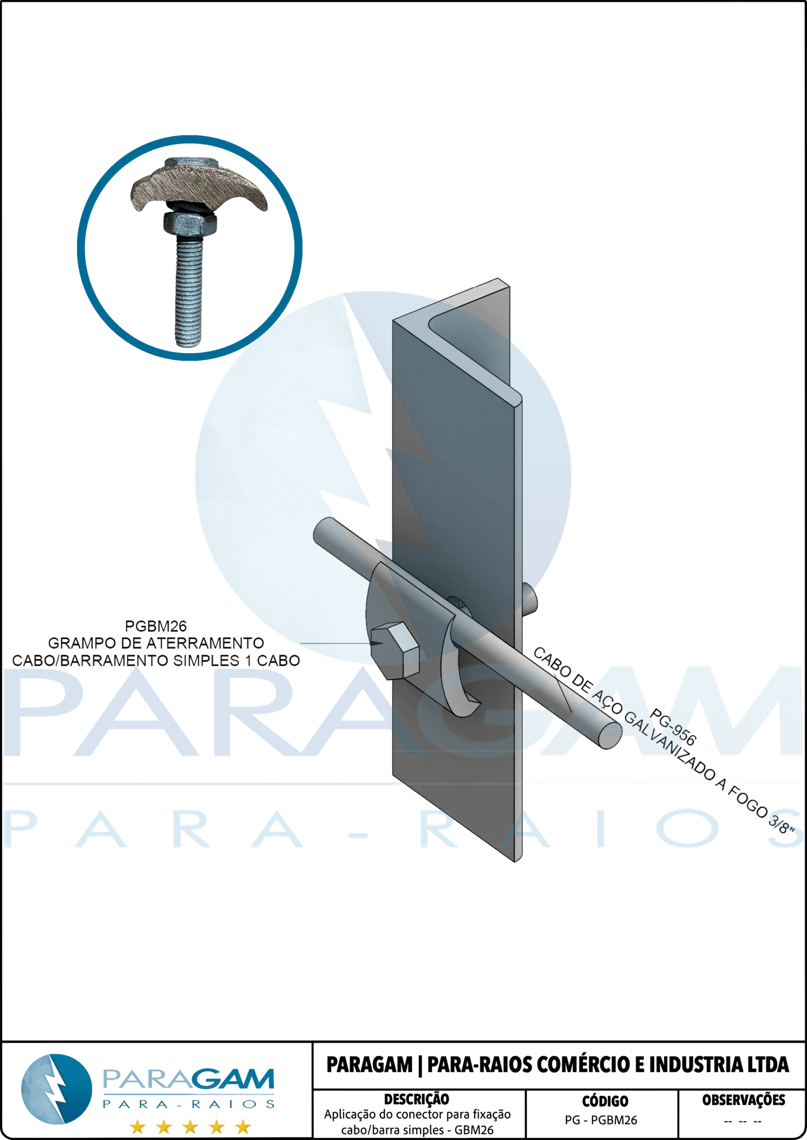 T43 – Detalhe da Aplicação do Conector Cabo/Barra GBM26 – PARAGAM ...